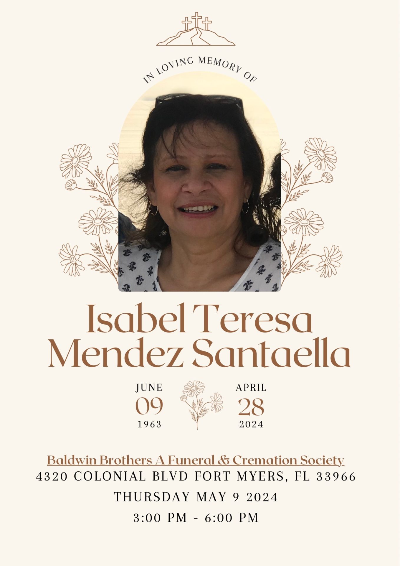In loving memory of Isabel Teresa Mendez Santaella - Obituary Baldwin Brothers